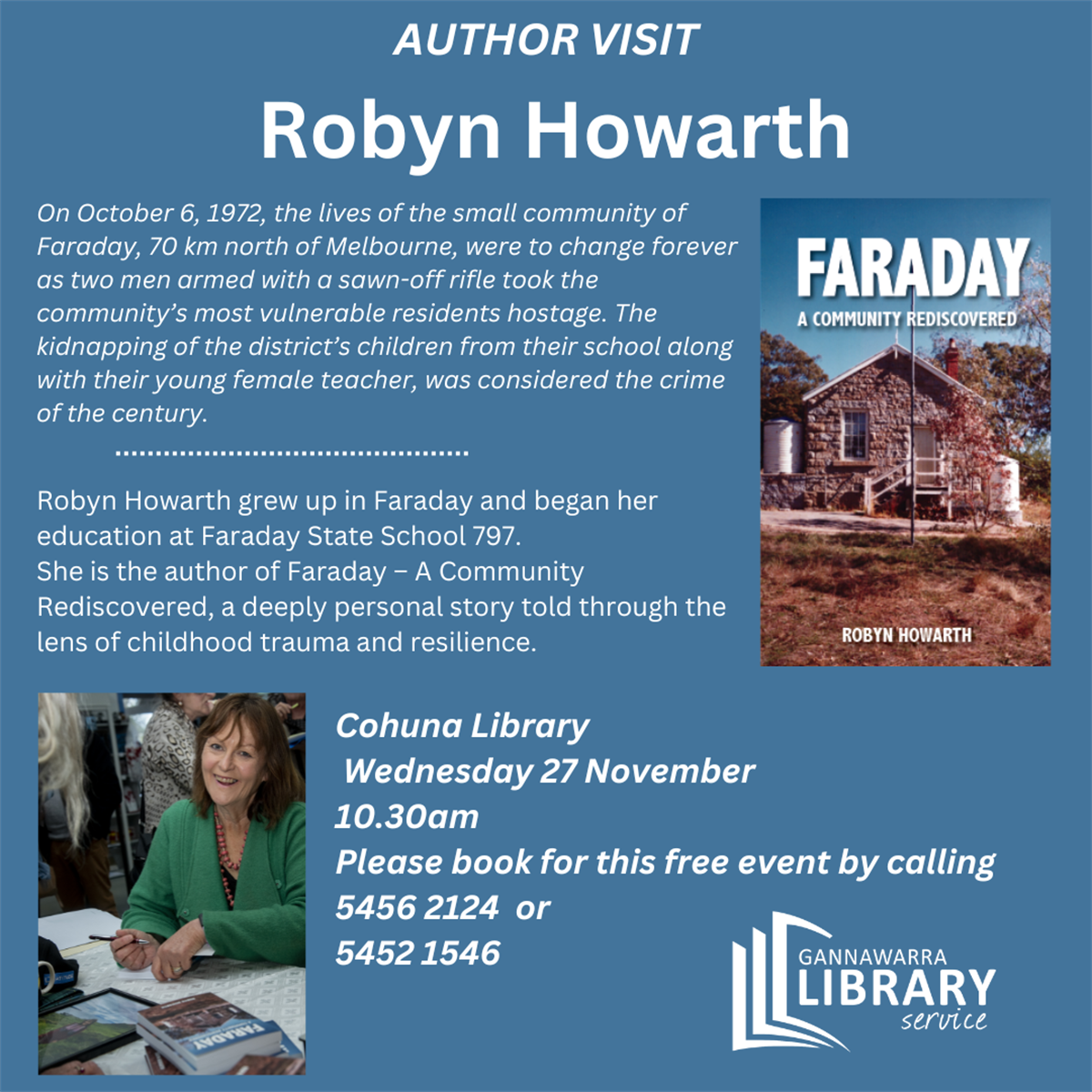 Faraday school kidnapping survivor's Author Talk focus - Gannawarra ...